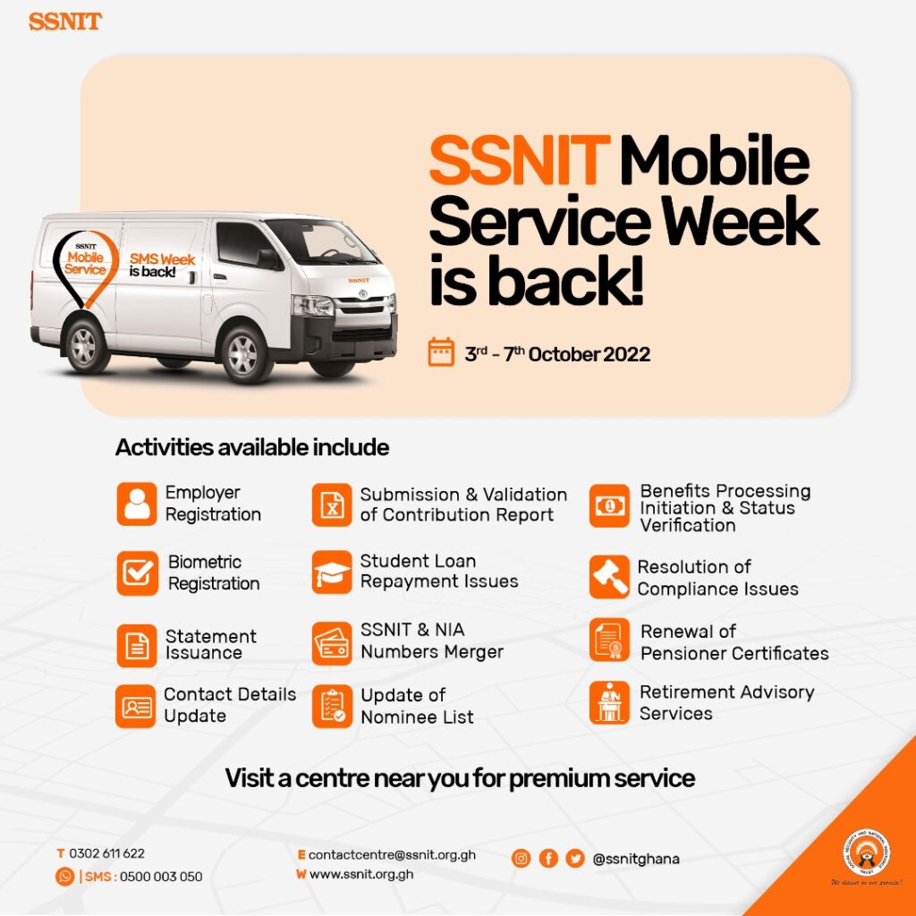 SSNIT Mobile Service Week is Back! – SSNIT